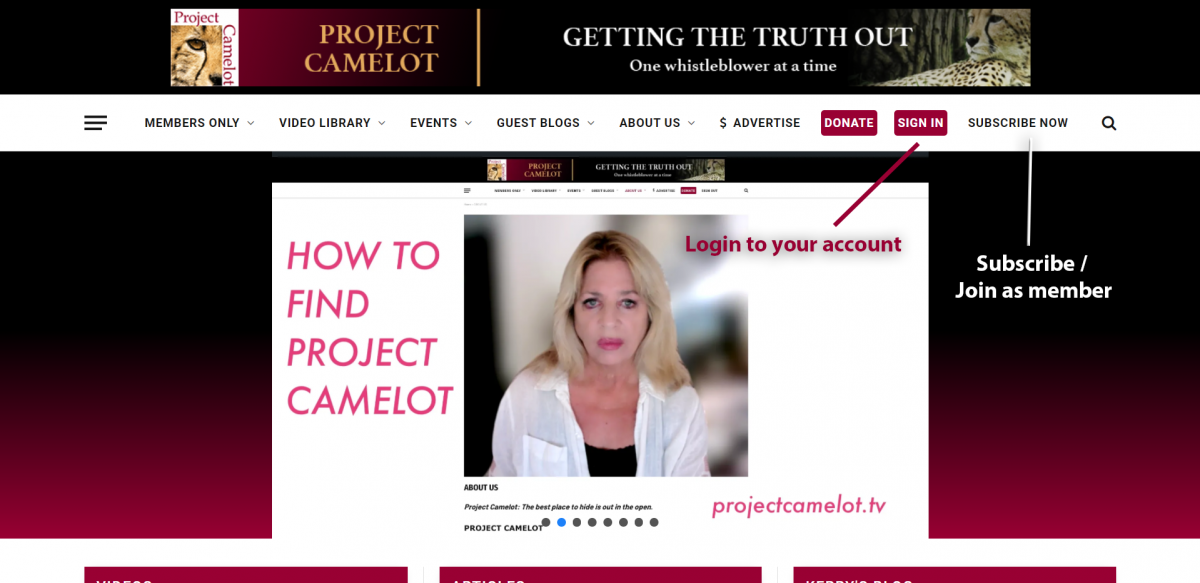 SUBSCRIBE TO PROJECT CAMELOT: JOIN NOW! | PROJECT CAMELOT